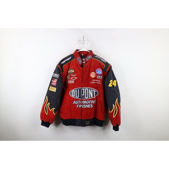 Vintage | Jackets & Coats | Vintage 9s Nascar Mens Xl Fire Flames Jeff ...